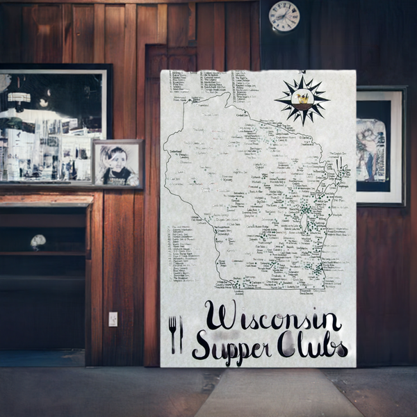 Wisconsin Map | Wisconsin Supper Club Map – JNJ Gifts and More
