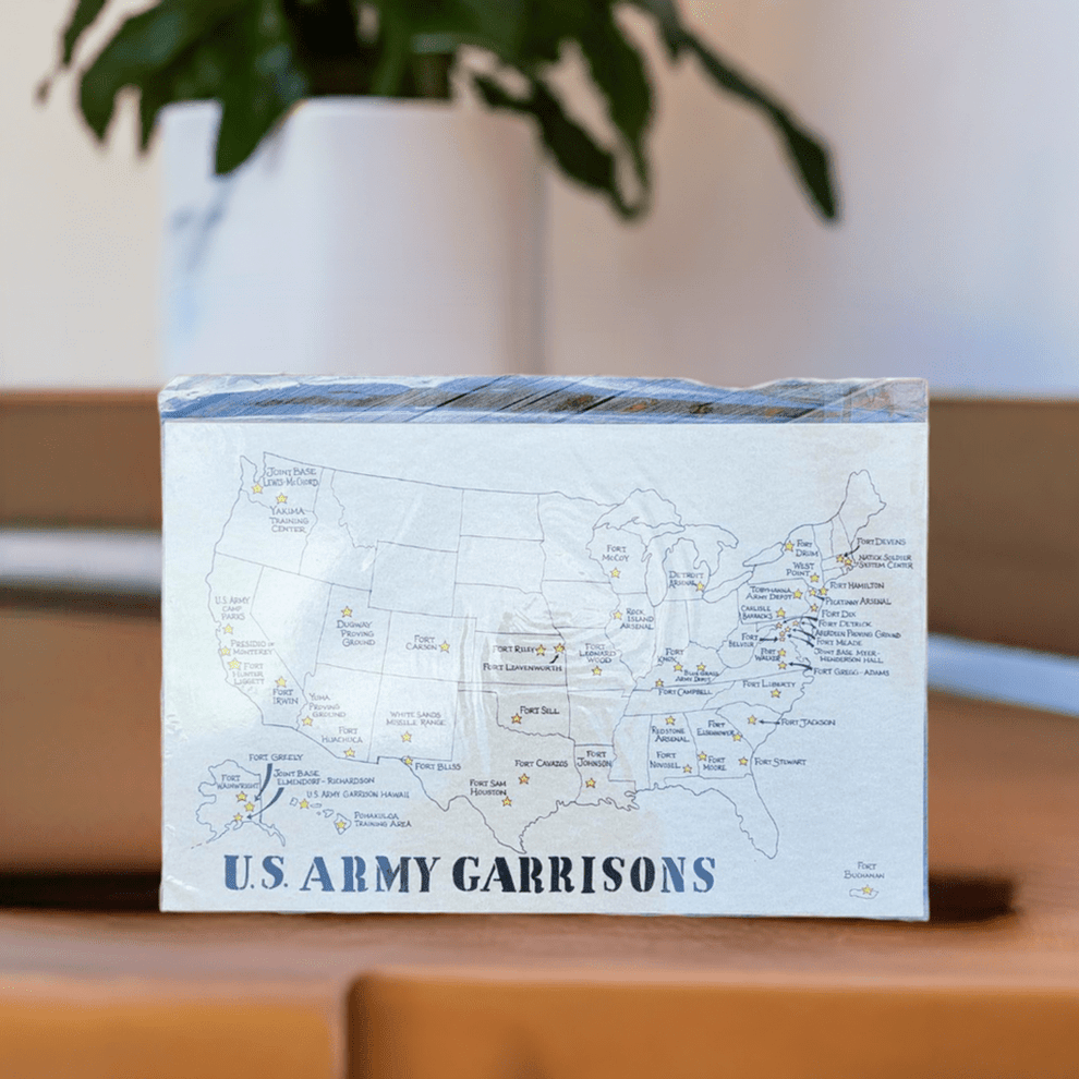 Hand-Drawn US Army Garrisons Map – JNJ Gifts and More